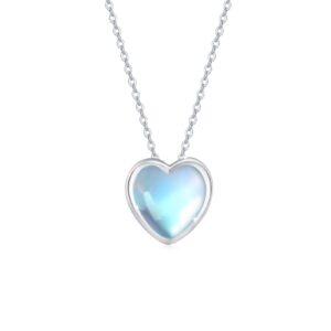 cuoka miracle moonstone necklace heart necklaces 925 sterling silver heart pendant hypoallergenic heart moonstone necklace jewelry gift for women christmas day gifts