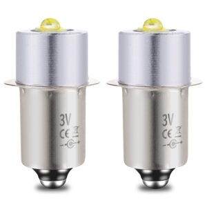 ludopam upgrade bulbs led flashlight bulb compatible for maglite flashlight 2 cell c/d, 2 pack