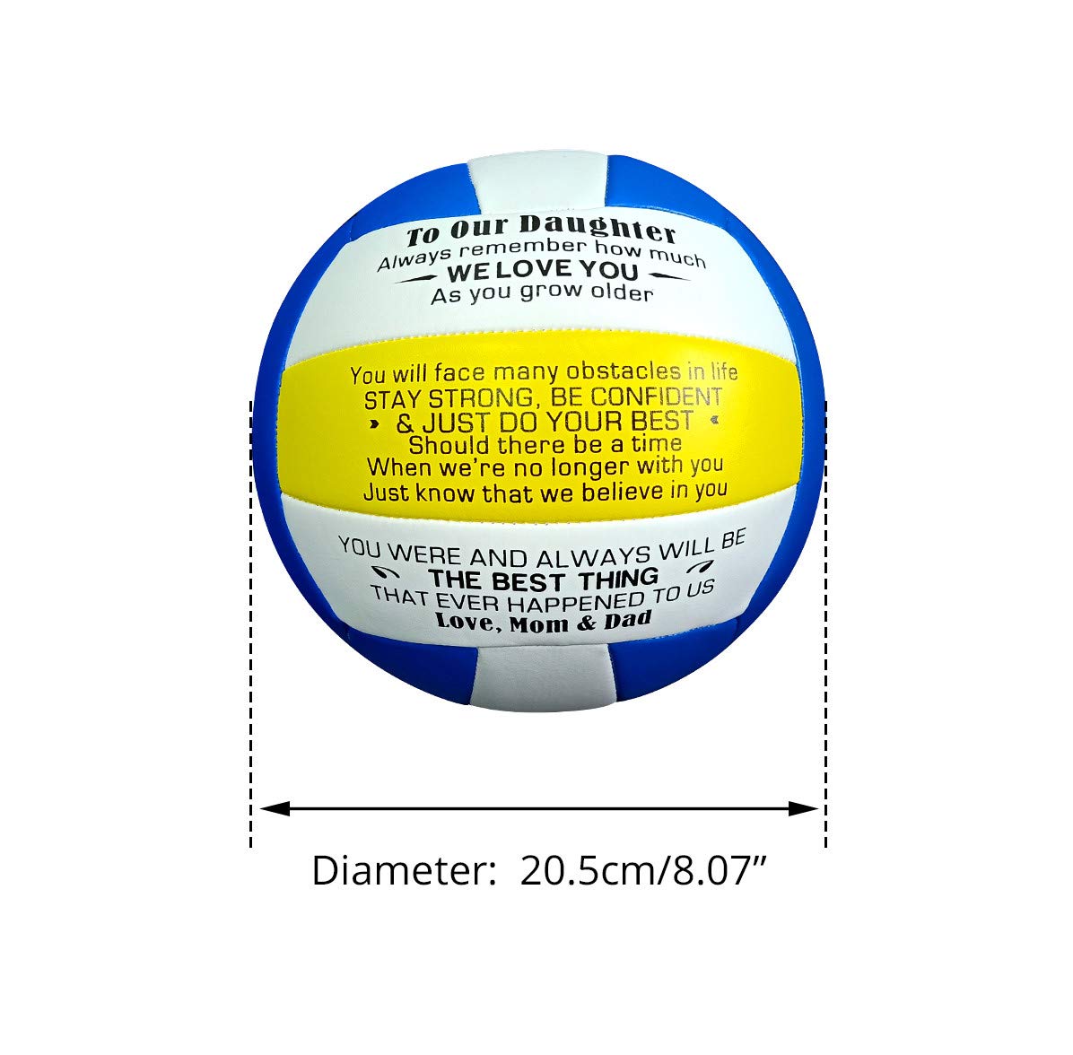 Uloveido to Our Daughter Volleyball Indoor Outdoor Ball Special Birthday Gifts for Daughter from Mom and Dad Y605 (Blue/White/Yellow)