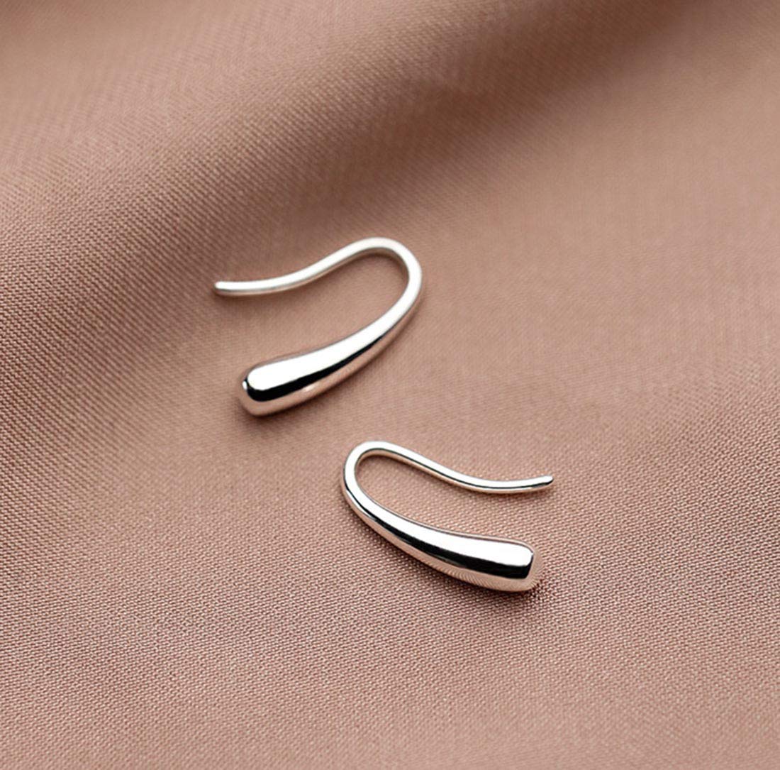 SLUYNZ 925 Sterling Silver Teardrop Earrings Drop for Women Teen Girls Waterdrop Earrings Small Hook Earrings (A-Silver)