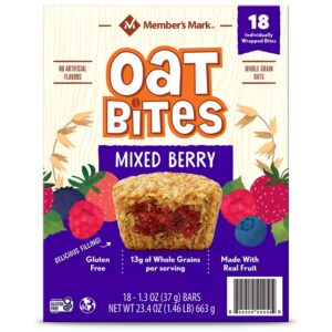 member's mark mixed berry oat bite 18 bars x 1.3 oz (net wt 23.4 oz),, ()