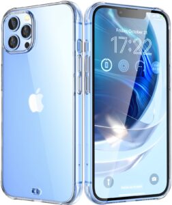 oribox iphone 12 pro max case clear matte translucent soft edges lightweight shock absorption crystal design anti-fingerprint