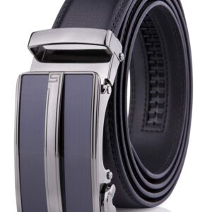 Access Denied Leather Ratchet Belts For Men - Mens Belt With Automatic Sliding Buckle For Suits, Jeans And Uniform - Designed In The USA - Gifts For Men