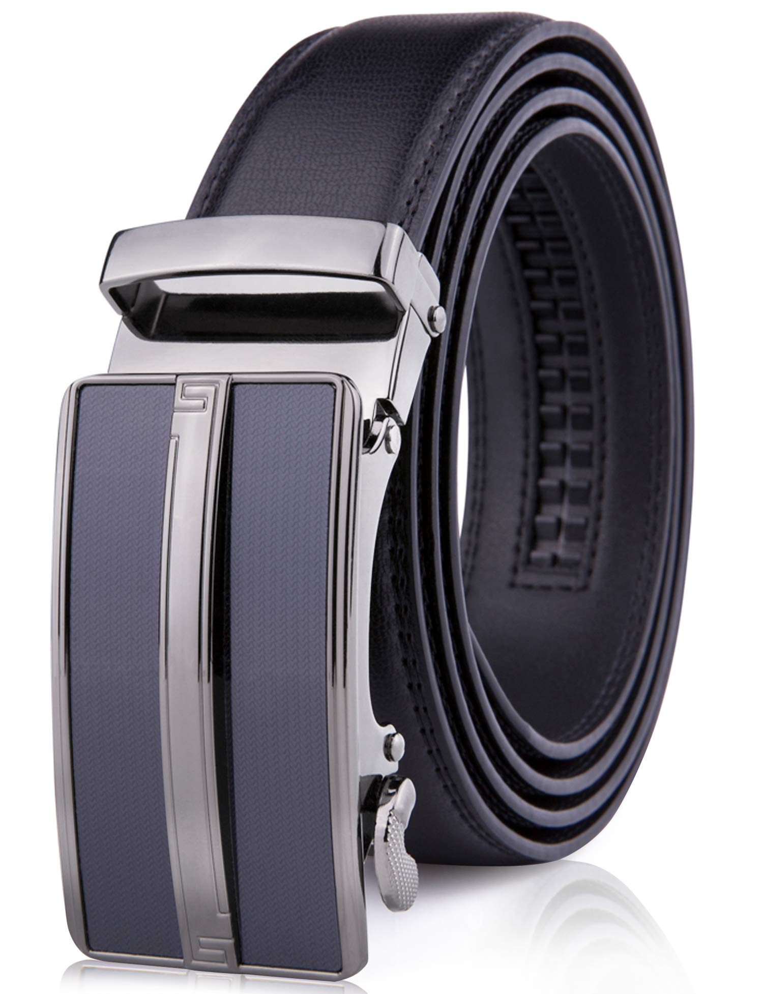 Access Denied Leather Ratchet Belts For Men - Mens Belt With Automatic Sliding Buckle For Suits, Jeans And Uniform - Designed In The USA - Gifts For Men