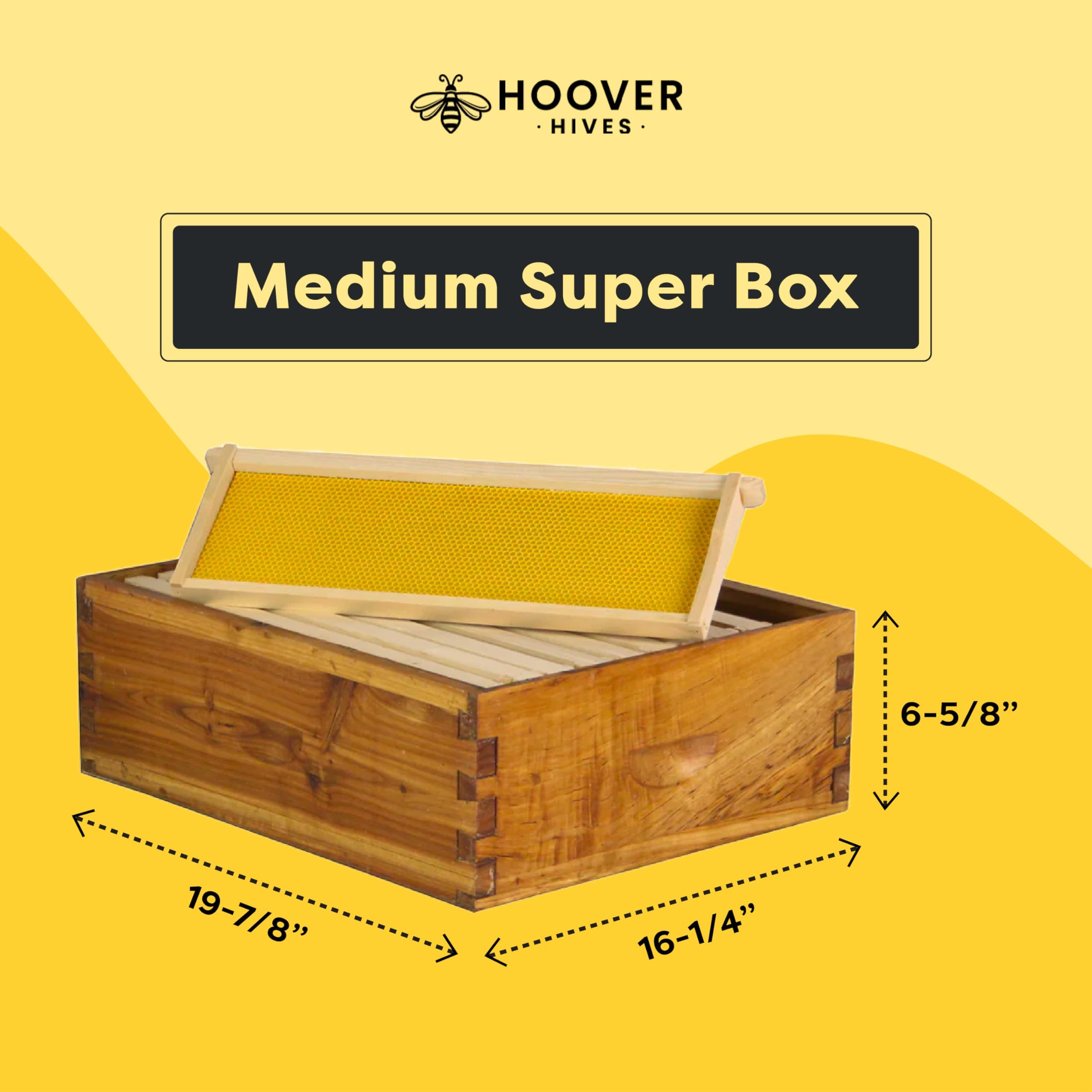 Hoover Hives Fully Assembled Original Bees Wax Coated 10 Frame Langstroth Beehive (2 Deep Boxes, 1 Medium Box)