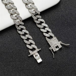 kelistom Cuban Link Anklet Bracelet for Women Men Hip-hop 18K Gold/White Gold Plated Iced Out Rhinestones Filled Chain Ankle Bracelets, 9" 10" 11"