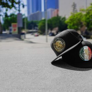 The Pride Mexican Flag Hat Men Women Glossy Detailed Custom Shield Patch Baseball Hats Mexican Eagle (BK-Bk-Chrome)