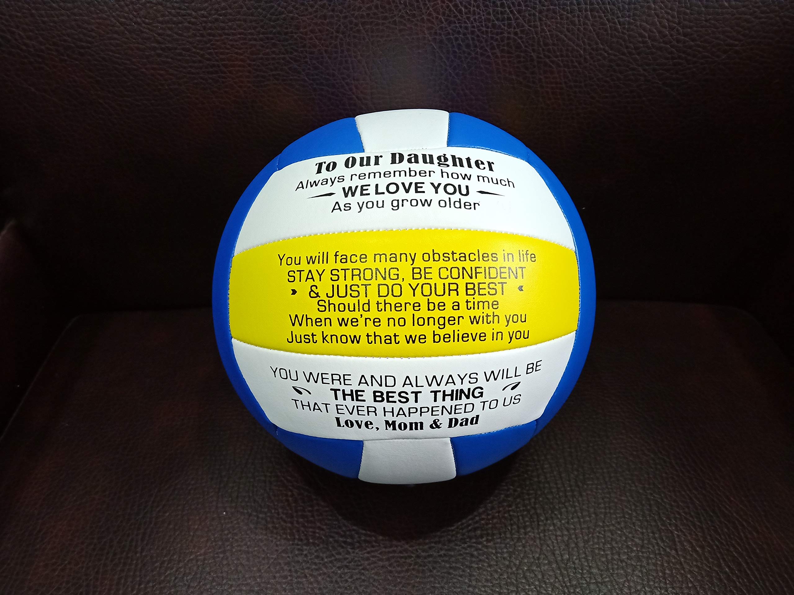 Uloveido to Our Daughter Volleyball Indoor Outdoor Ball Special Birthday Gifts for Daughter from Mom and Dad Y605 (Blue/White/Yellow)