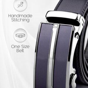 Access Denied Leather Ratchet Belts For Men - Mens Belt With Automatic Sliding Buckle For Suits, Jeans And Uniform - Designed In The USA - Gifts For Men