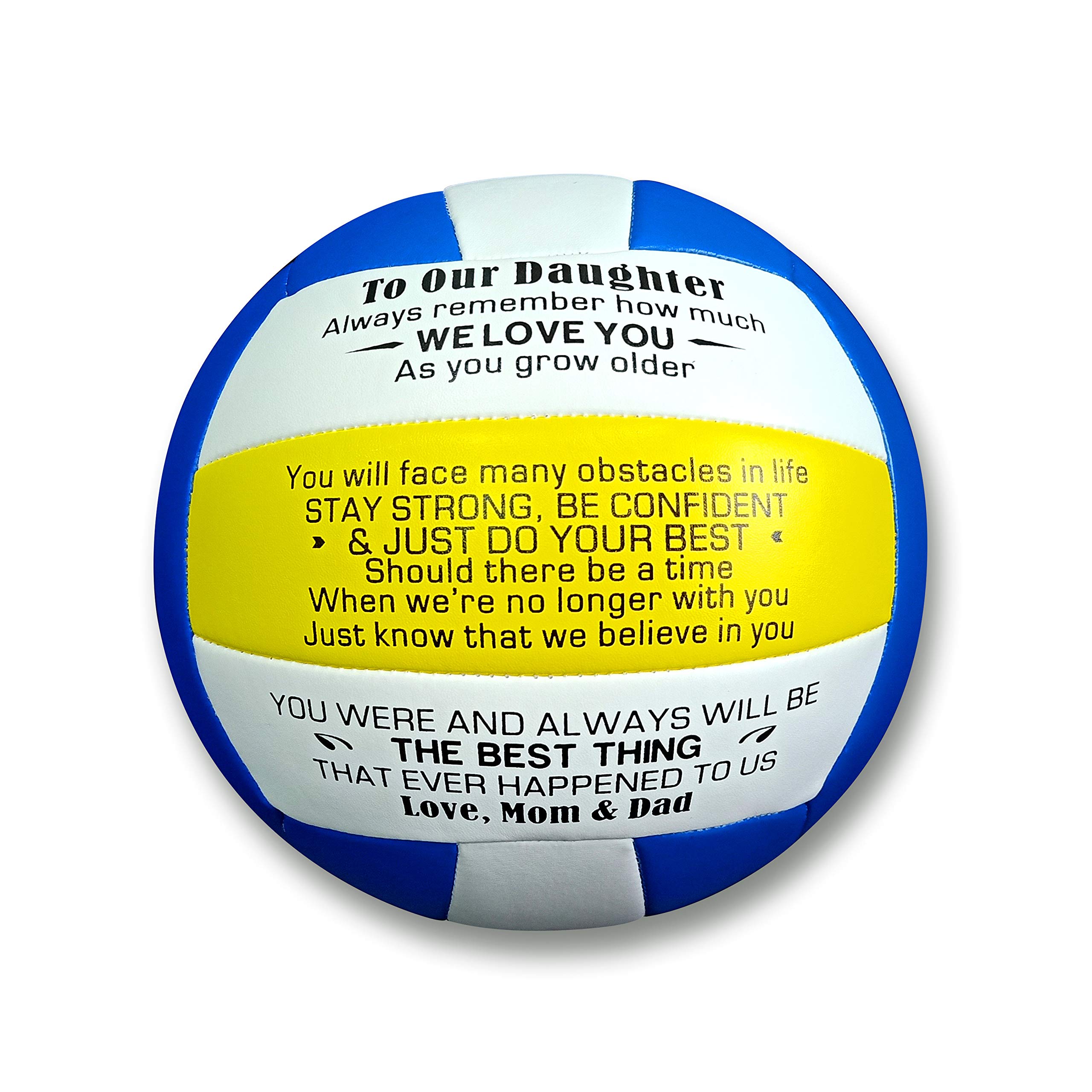 Uloveido to Our Daughter Volleyball Indoor Outdoor Ball Special Birthday Gifts for Daughter from Mom and Dad Y605 (Blue/White/Yellow)