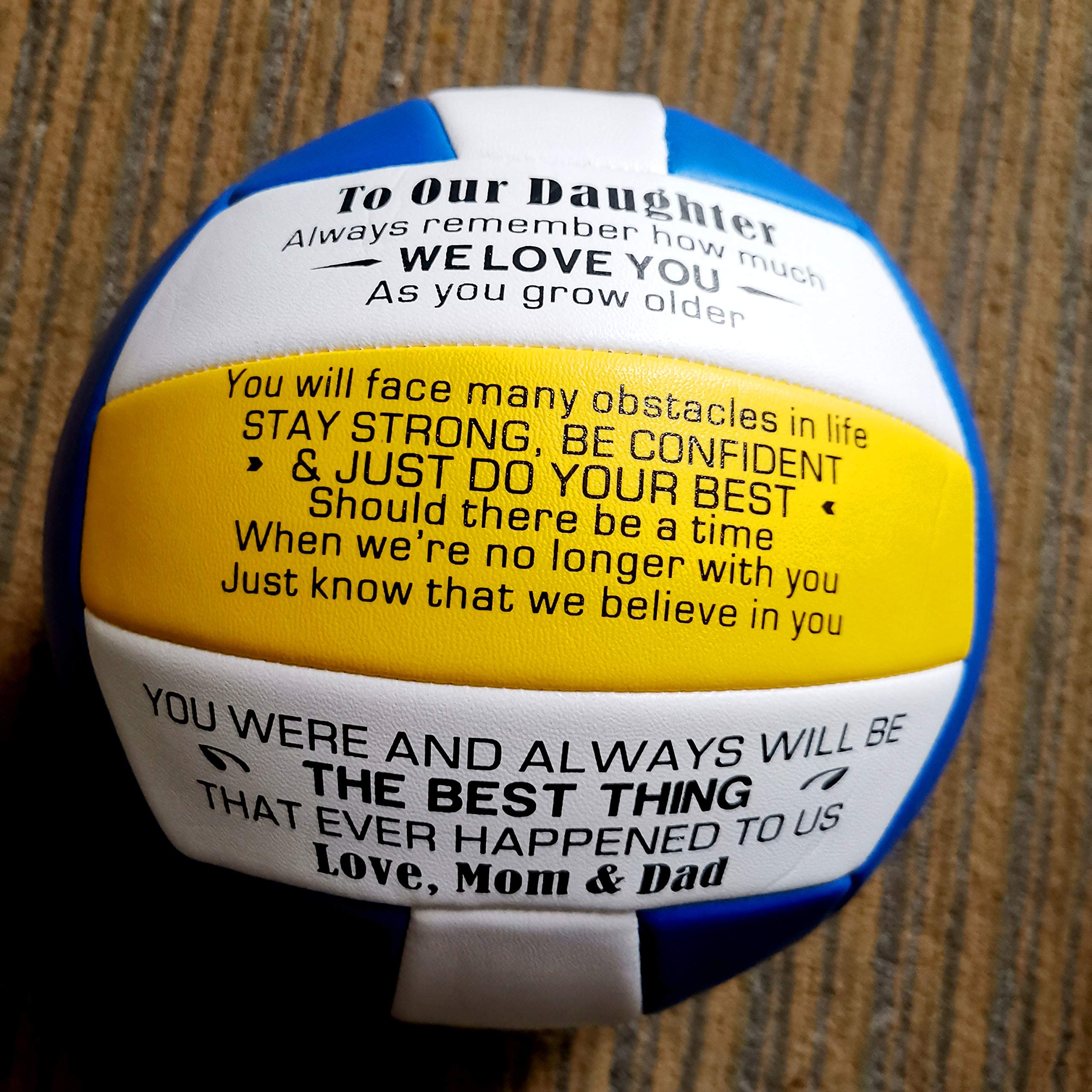 Uloveido to Our Daughter Volleyball Indoor Outdoor Ball Special Birthday Gifts for Daughter from Mom and Dad Y605 (Blue/White/Yellow)