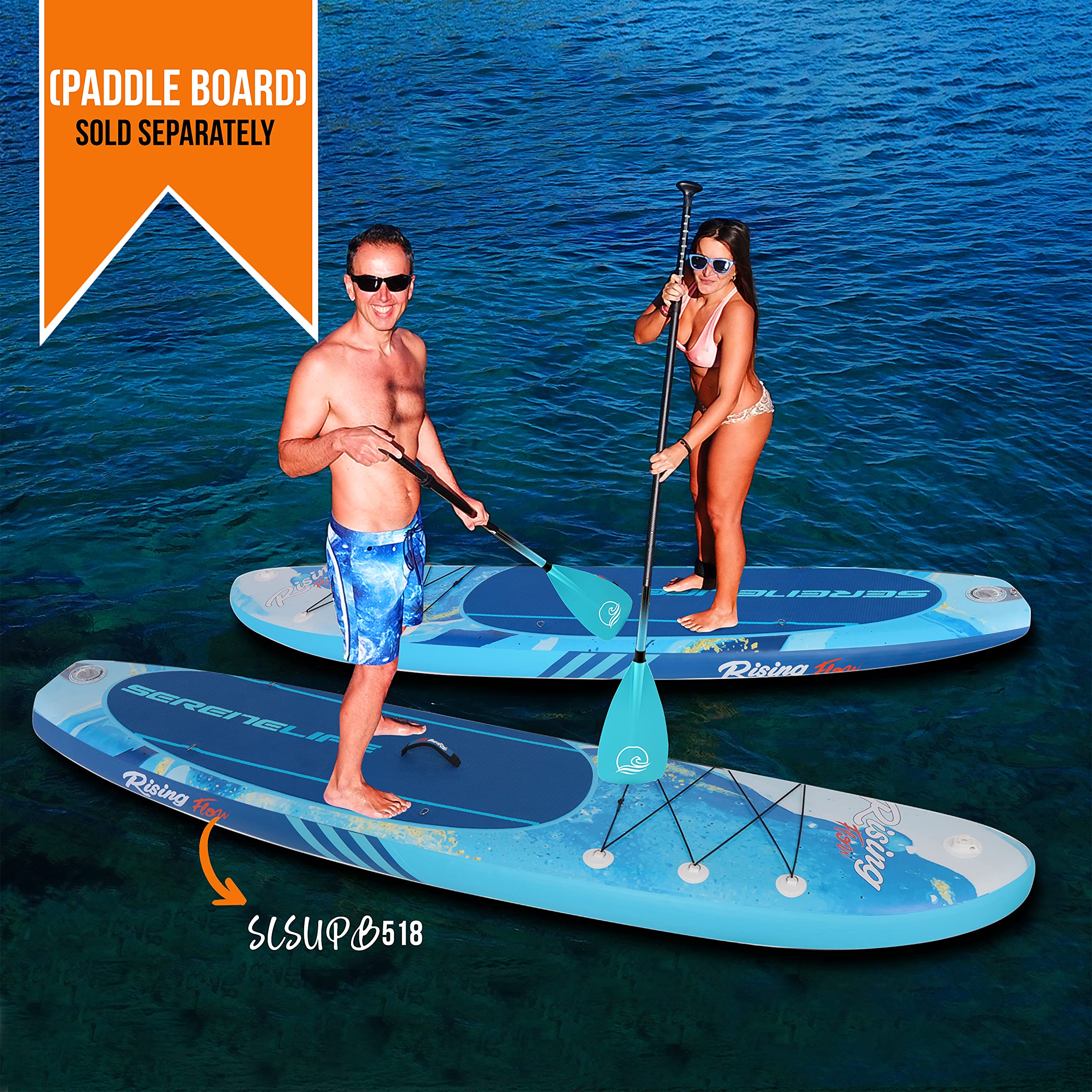 SereneLife Stand Up Paddle-Board Adjustable Paddle - Adjustable Water Paddle Oar for SLSUPB518 Rising Flow Inflatable SUP Stand Up Water Paddle-Board - SereneLife PRTSLSUPB518PDL