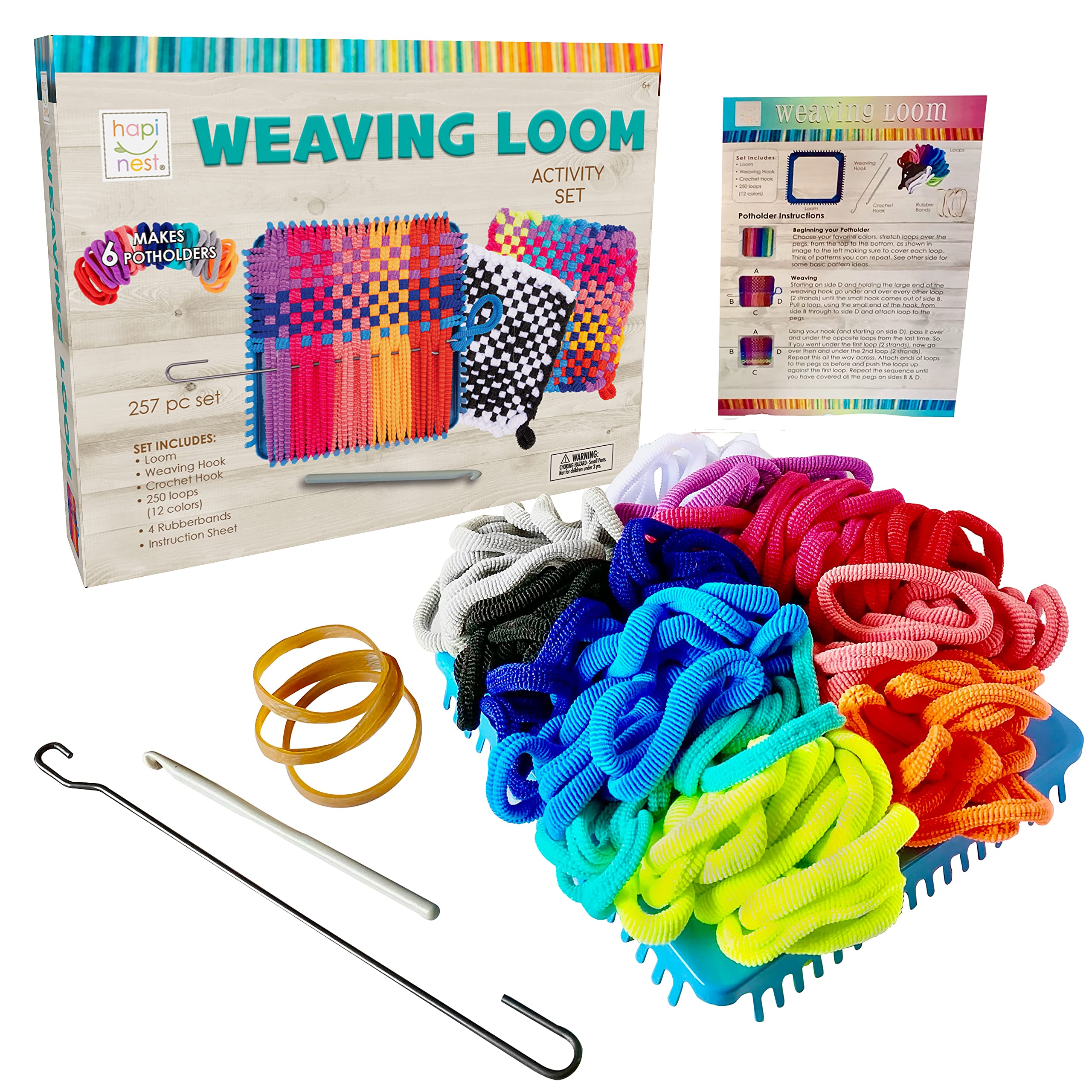 Hapinest Make Your Own Potholders Weaving Loom Kit Arts and Crafts Kit for Kids Girls and Boys Ages 6 7 8 9 10 11 12 13 Years Old and Up