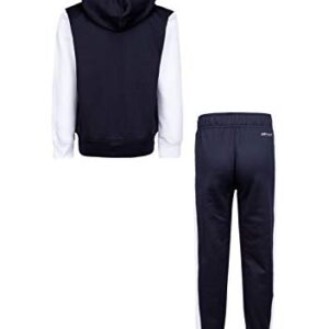 Nike Boy`s Dry Fit Therma Zip Hoodie & Sweatpants 2 Piece Set (White(86G933-W1X)/Black, 4 Little Kids)