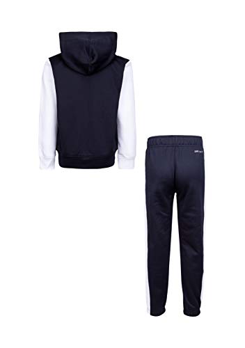 Nike Boy`s Dry Fit Therma Zip Hoodie & Sweatpants 2 Piece Set (White(86G933-W1X)/Black, 4 Little Kids)