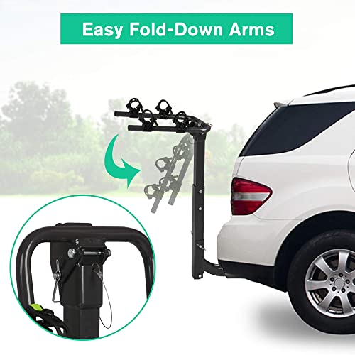 LUCKYERMORE Bike Rack Hitch Bike Rack for SUV with Adjustable＆Foldable Steel Frame, Car Bike Racks for 2 Bikes Bike Carrier Hitch Mount with 2-inch Receiver