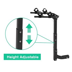 LUCKYERMORE Bike Rack Hitch Bike Rack for SUV with Adjustable＆Foldable Steel Frame, Car Bike Racks for 2 Bikes Bike Carrier Hitch Mount with 2-inch Receiver