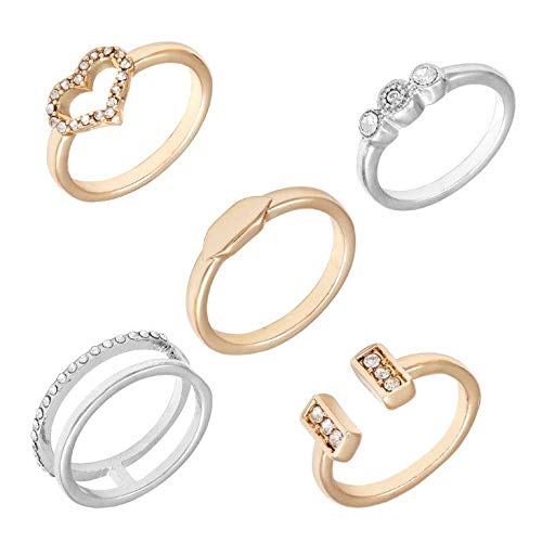 GUESS 5 PC Dainty Stack Rings