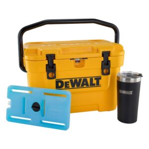 dewalt dxc1012b 10 quart roto-molded lunchbox cooler/ 10 quart ice pack cooler/ 20 oz. black tumbler combo