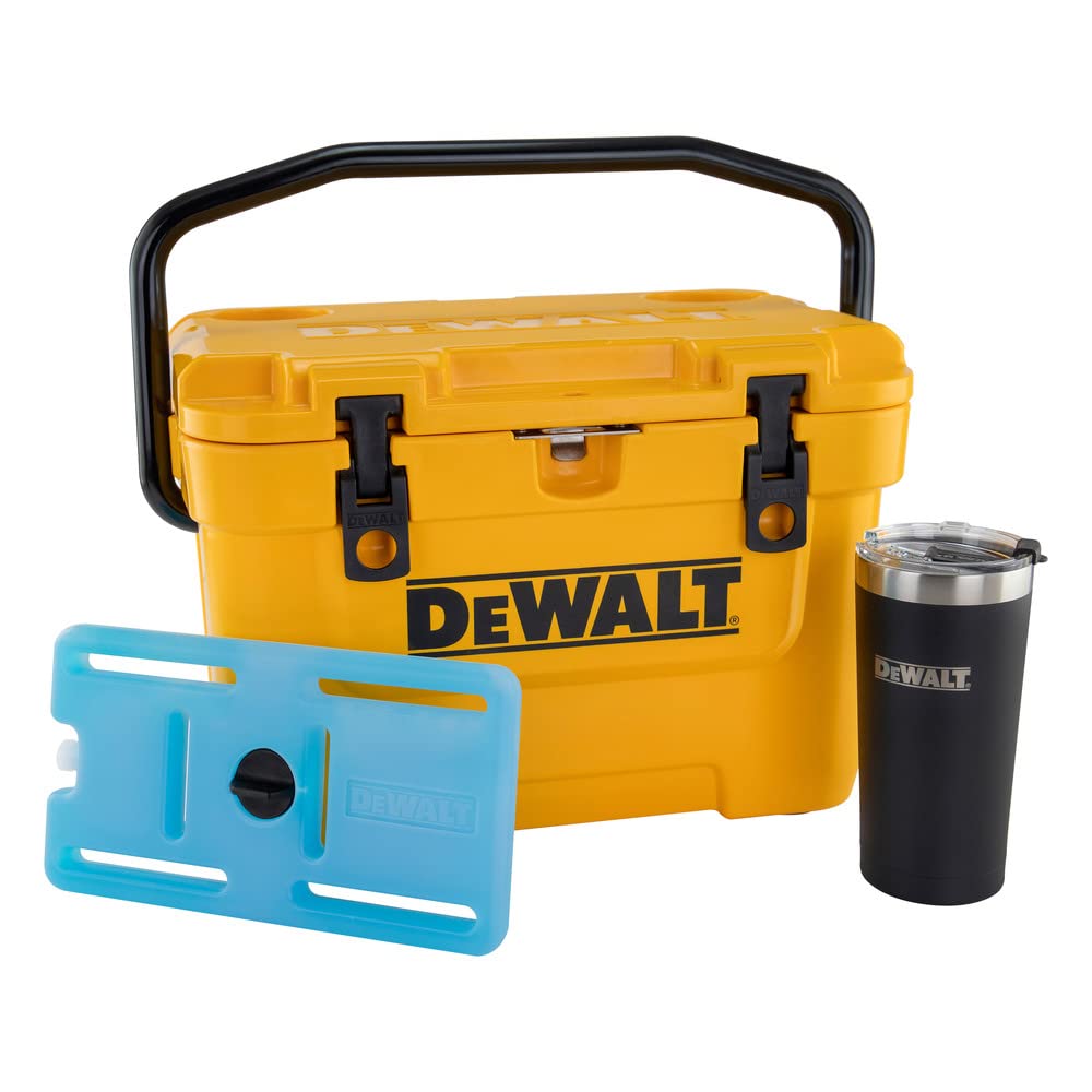 Dewalt DXC1012B 10 Quart Roto-Molded Lunchbox Cooler/ 10 Quart Ice Pack Cooler/ 20 oz. Black Tumbler Combo