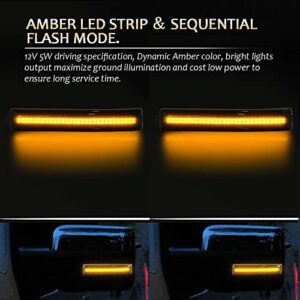 D-Lumina Sequential LED Side Mirror Reflector Turn Signal Lights Smoked Lens Compatible with 2009-2014 Fo-rd F150, Side Marker Blinker Light Replace Factory Amber Reflectors