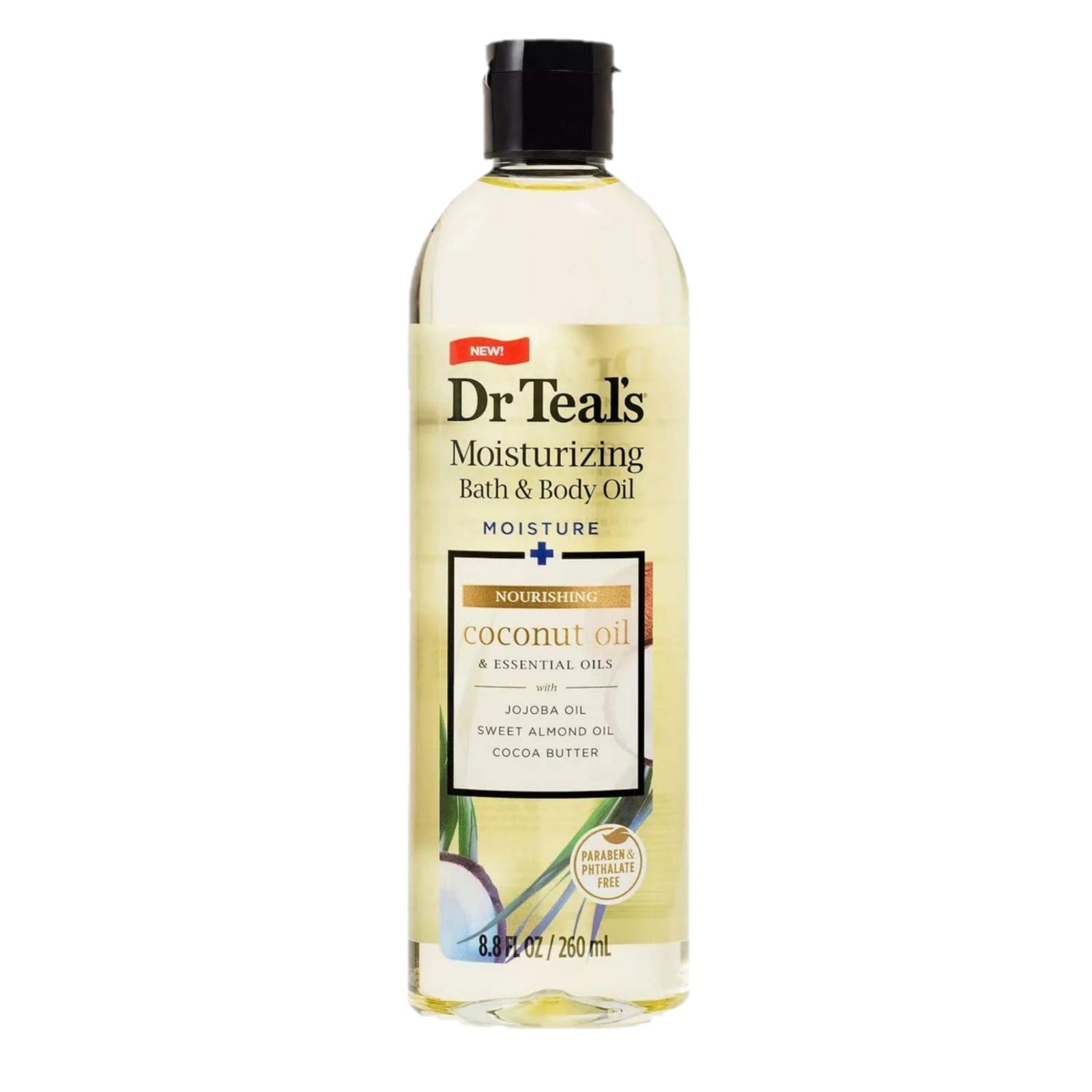 Dr. Teals Coconut Bath & Body Oil Gift Set (2 Pack, 8.8oz Ea.) - Nourishing Coconut Essential Oils Blended with Sweet Almond Oil & Cocoa Butter - Paraben & Phthalate Free - at Home Spa Kit