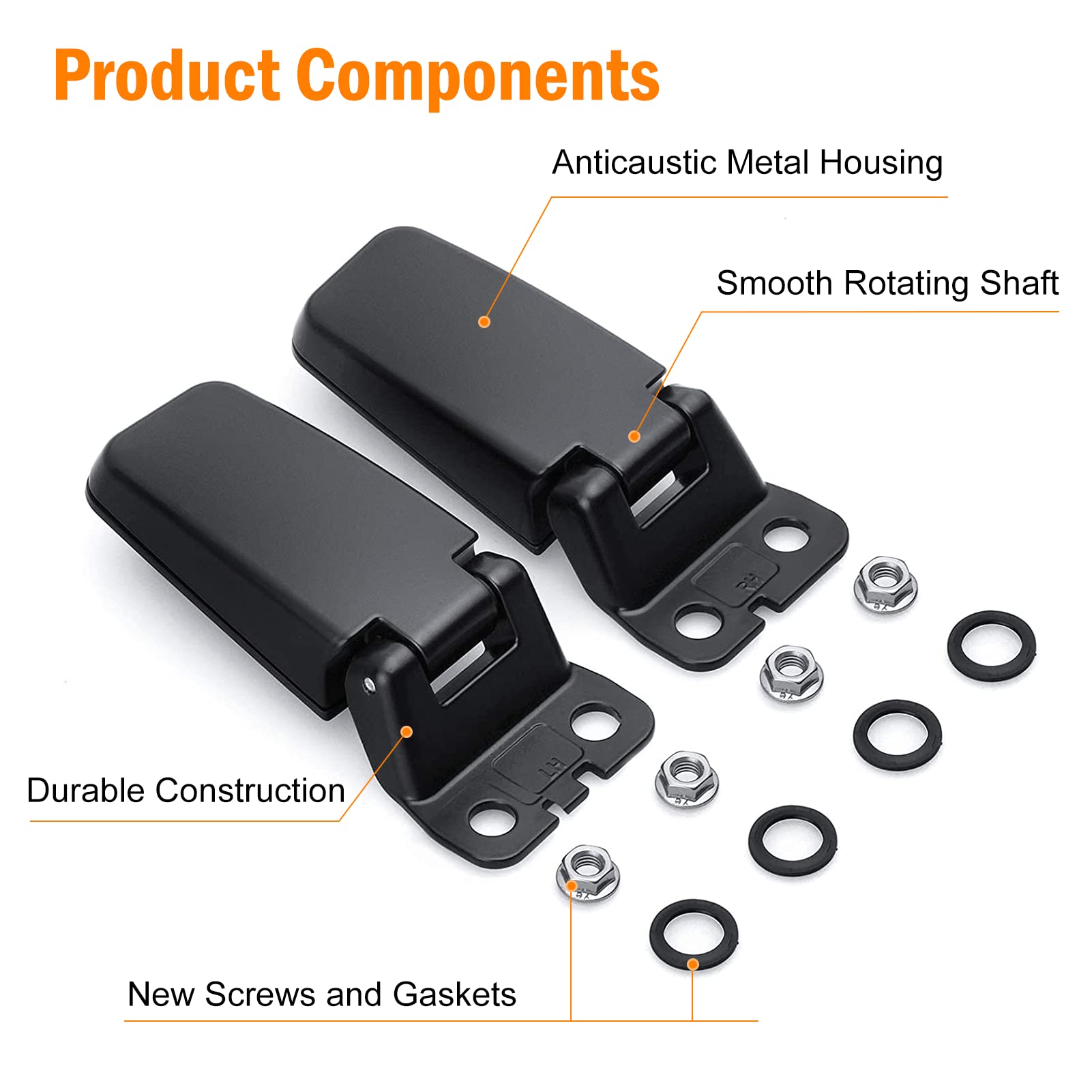 MUSHENG Rear Window Tailgate Liftgate Glass Hinge Kits Compatible with 2005-2015 Nissian Armada,2004-2010 Infiniti QX56, 2004 Nissan Pathfinder Armada (Left & Right) Replace 90321-7S000 90320-7S000