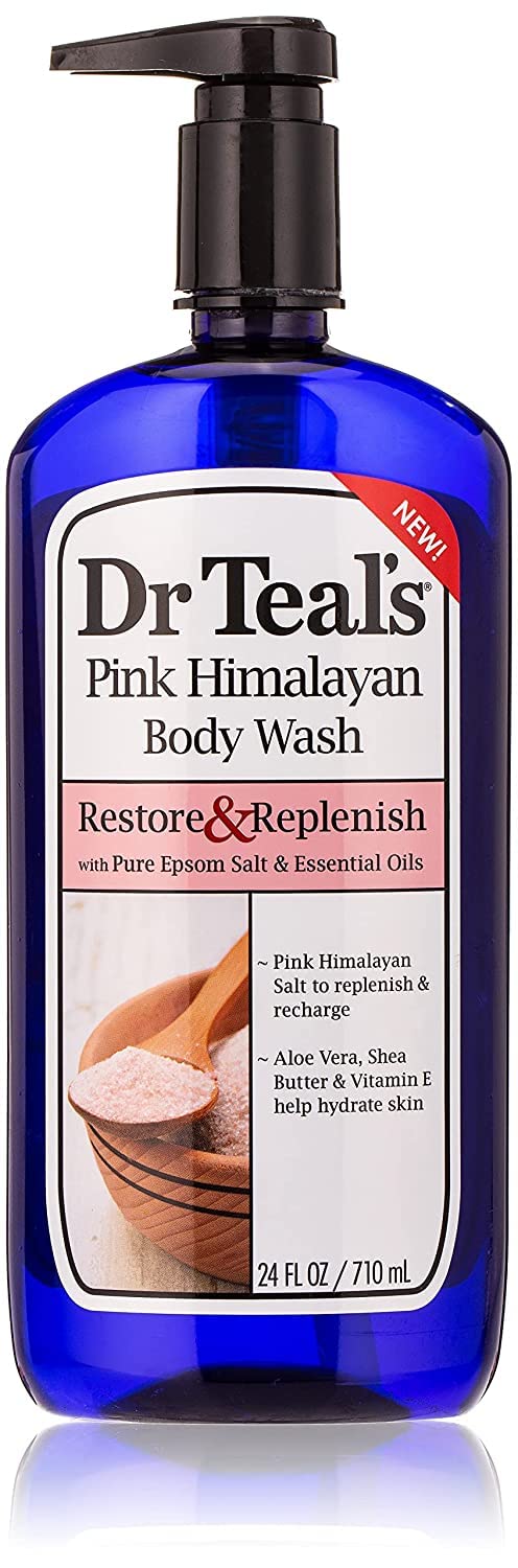 Dr Teal's Pink Himalayan Salt Body Wash Gift Set (2 Pack, 24oz Ea.) - Restore & Replenish Pink Himalayan Salt