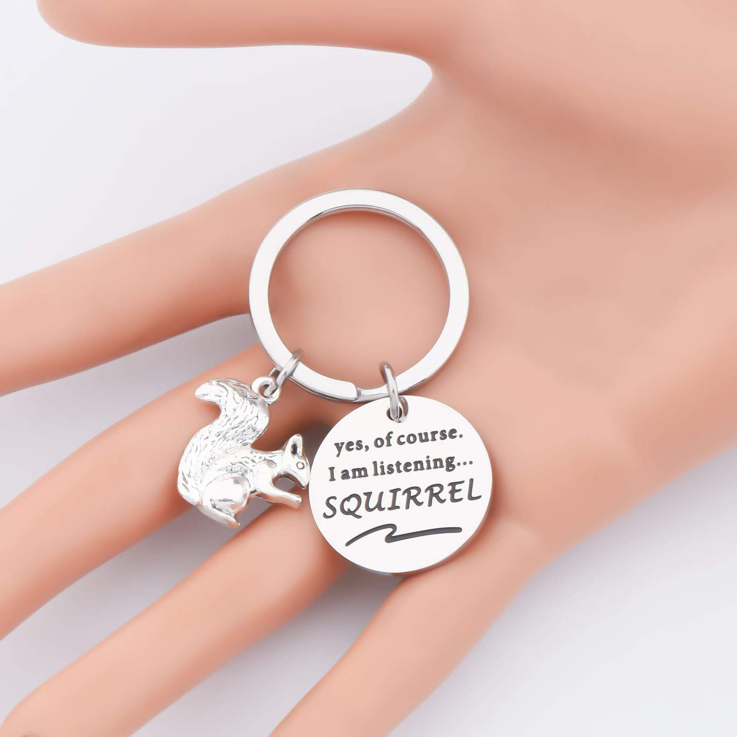 WSNANG Funny Squirrels Jewelry Forest Animal Jewelry Squirrels Lover Gift (Listening Squirrel KC)