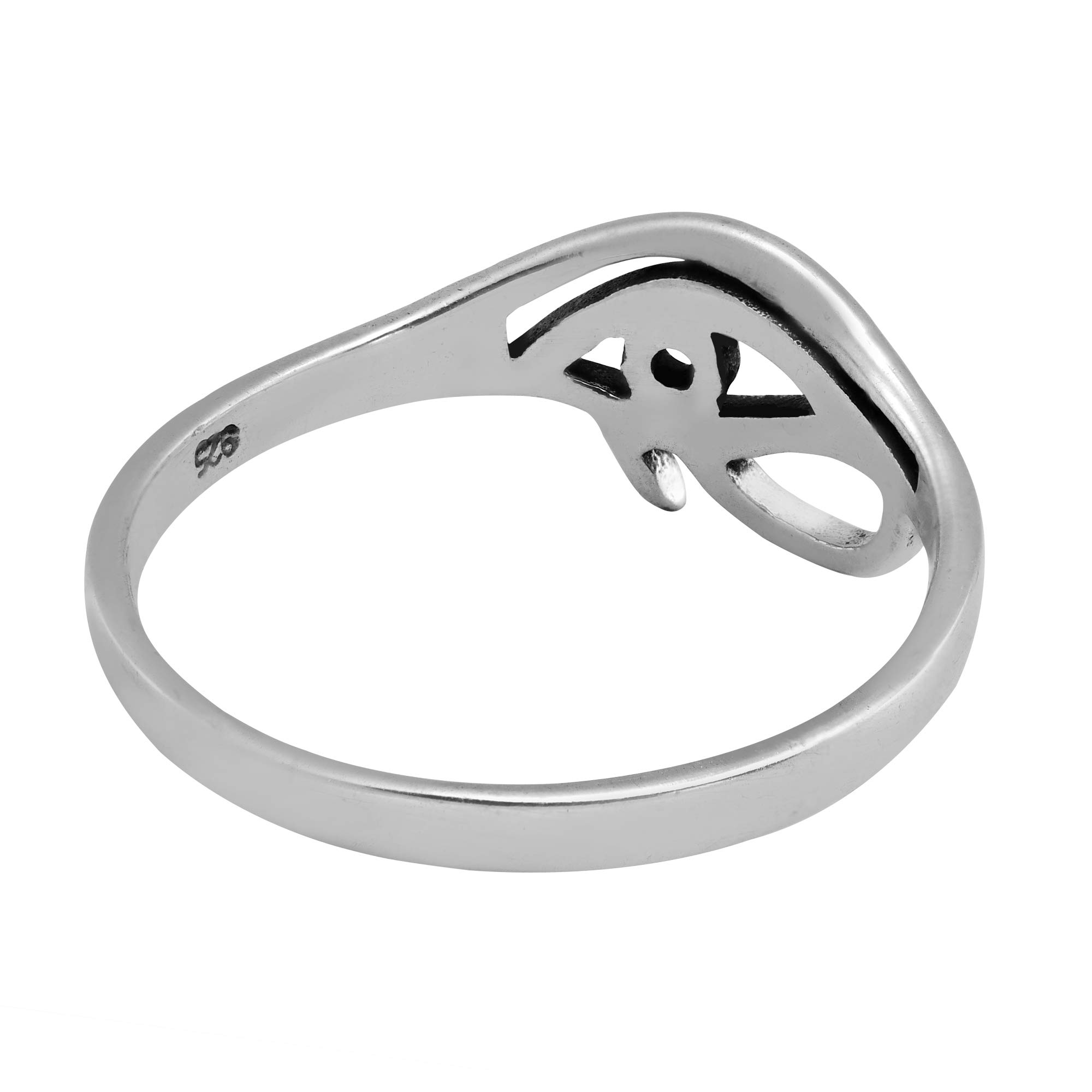 AeraVida Ancient Egyptian Inspired Eye of Ra Protective Symbol in .925 Sterling Silver Unisex Ring Sizes 8-10 for Casual Everyday Wear with a Trendy Heiroglyph & Pharaoh Vibe