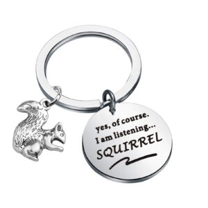 wsnang funny squirrels jewelry forest animal jewelry squirrels lover gift (listening squirrel kc)