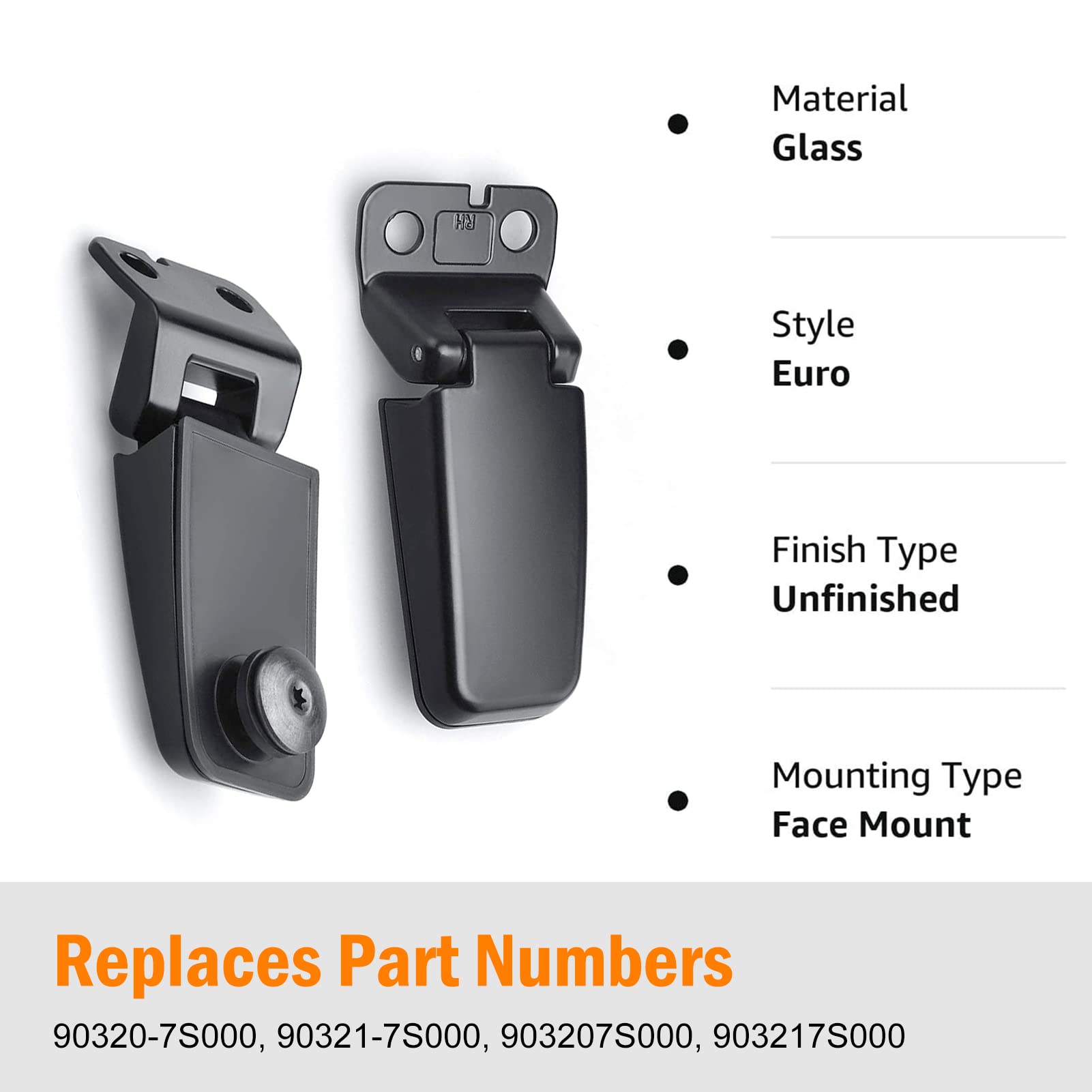 MUSHENG Rear Window Tailgate Liftgate Glass Hinge Kits Compatible with 2005-2015 Nissian Armada,2004-2010 Infiniti QX56, 2004 Nissan Pathfinder Armada (Left & Right) Replace 90321-7S000 90320-7S000