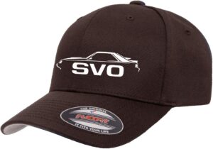 1984 1985 1986 ford svo mustang turbo outline design flexfit 6277 athletic baseball fitted hat cap brown s/m