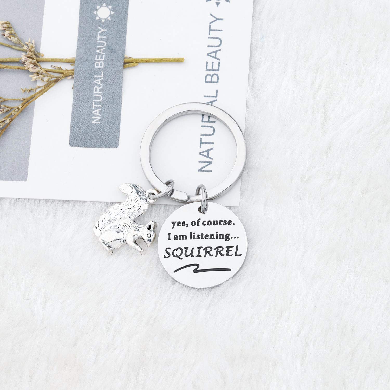 WSNANG Funny Squirrels Jewelry Forest Animal Jewelry Squirrels Lover Gift (Listening Squirrel KC)