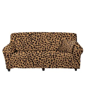 gostong leopard print sofa cover cushion couch stretch couch covers, sofa slipcover furniture protector for living room universal sofa cover for armchair/loveseat/couch/big sofa