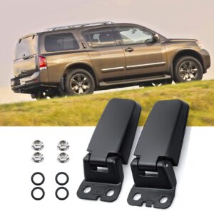 musheng rear window tailgate liftgate glass hinge kits compatible with 2005-2015 nissian armada,2004-2010 infiniti qx56, 2004 nissan pathfinder armada (left & right) replace 90321-7s000 90320-7s000