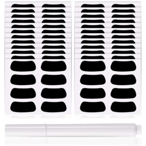 72 pairs sports eye black stickers eye strips sports breathable eye stickers with 1 white pencil for baseball football softball fans on game day (black)