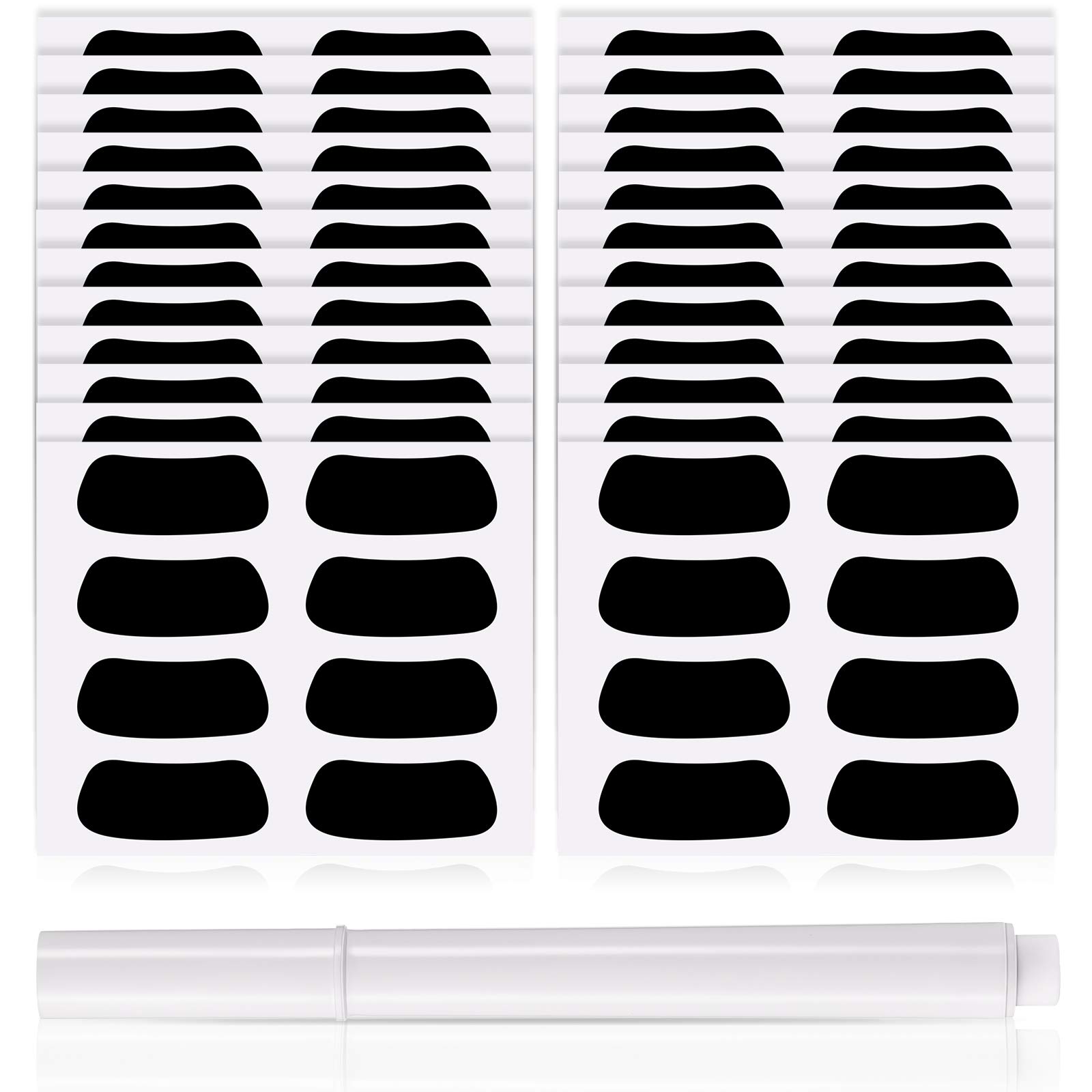 72 Pairs Sports Eye Black Stickers Eye Strips Sports Breathable Eye Stickers with 1 White Pencil for Baseball Football Softball Fans on Game Day (Black)