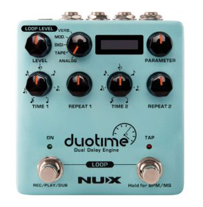 nux ndd-6 duotime dual delay effects pedal,cyan