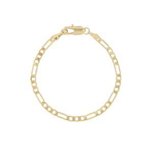 14k gold filled figaro chain bracelet (gold, 6.5)