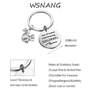 WSNANG Funny Squirrels Jewelry Forest Animal Jewelry Squirrels Lover Gift (Listening Squirrel KC)