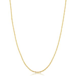 kooljewelry 14k yellow gold filled singapore chain pendant necklace (1.4 mm, 18 inch)