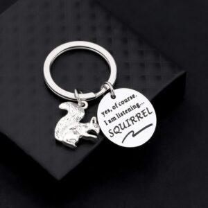 WSNANG Funny Squirrels Jewelry Forest Animal Jewelry Squirrels Lover Gift (Listening Squirrel KC)