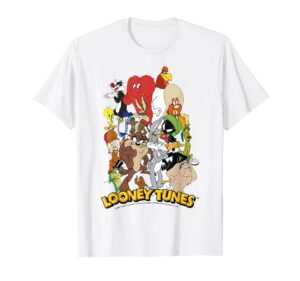 looney tunes character stack logo t-shirt