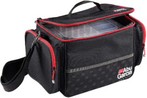 abu garcia shoulder bag,black, grey, red