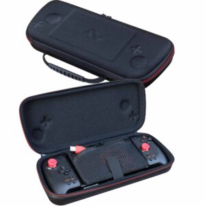 butterfox grip carry case for hori nintendo switch split pad pro controller, compatible with nintendo switch oled model- red/black