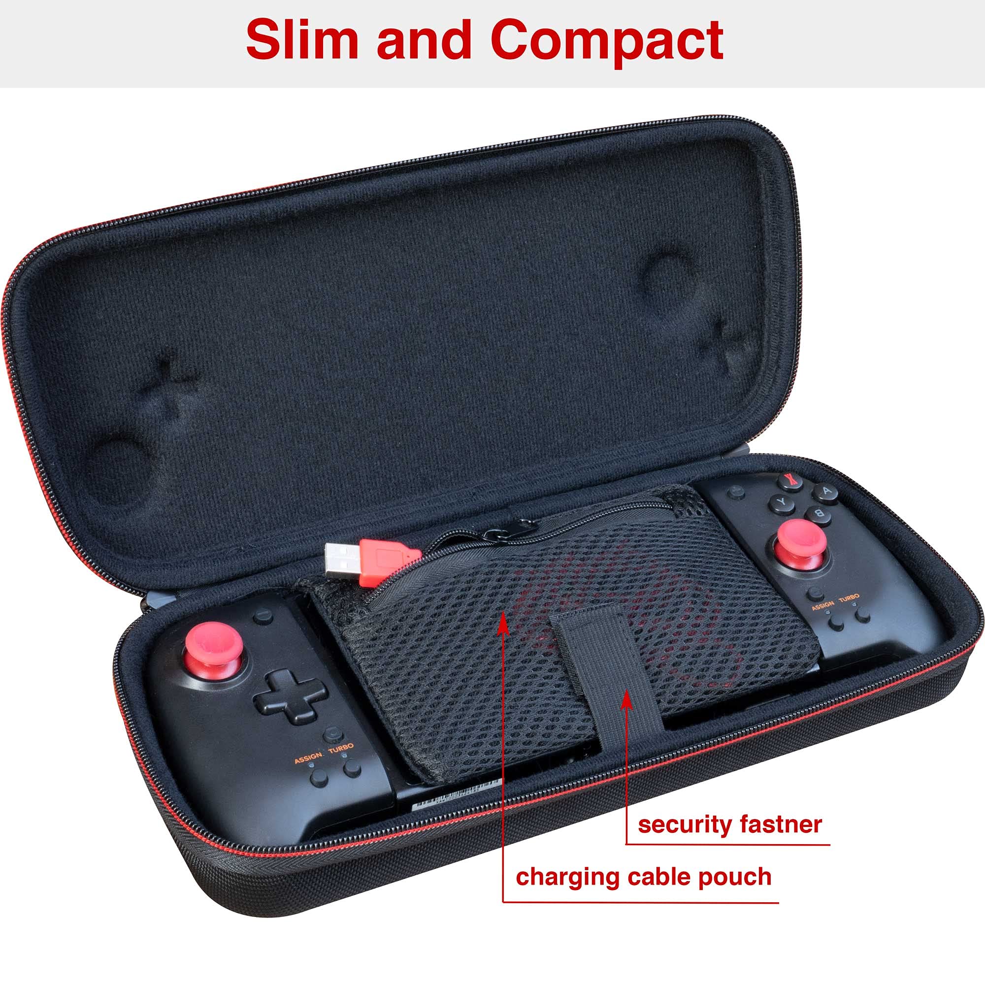 ButterFox Grip Carry Case for Hori Nintendo Switch Split Pad Pro Controller, Compatible with Nintendo Switch OLED Model- Red/Black