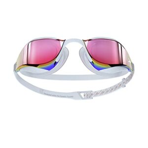 Speedo Unisex-Adult Swim Goggles Mirrored Fastskin Hyper Elite White/Oxid Grey/Rose Gold, One Size