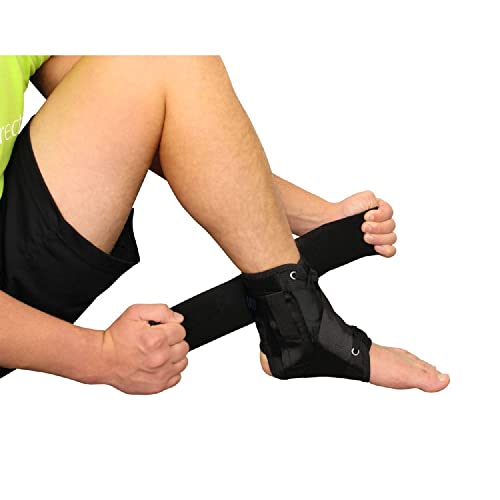 Figure 8 Strapping Ankle Brace PDAC L1902 - Immobilization Post Injury, Lightweight for Quick Lace Up & Inversion/Eversion Control, Sport Brace for Volleyball, Basketball, Running, Soccer and More