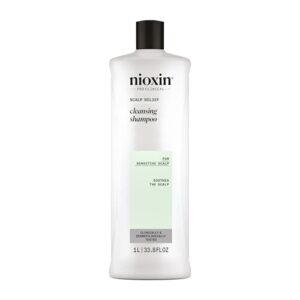 nioxin scalp relief cleansing shampoo - shampoo for sensitive scalp, 33.8 fl oz (packaging may vary)